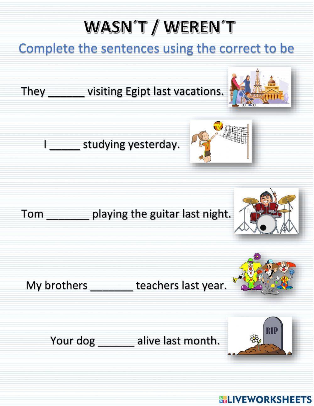 Wasn-t Weren-t Worksheet Live Worksheets, 54% OFF