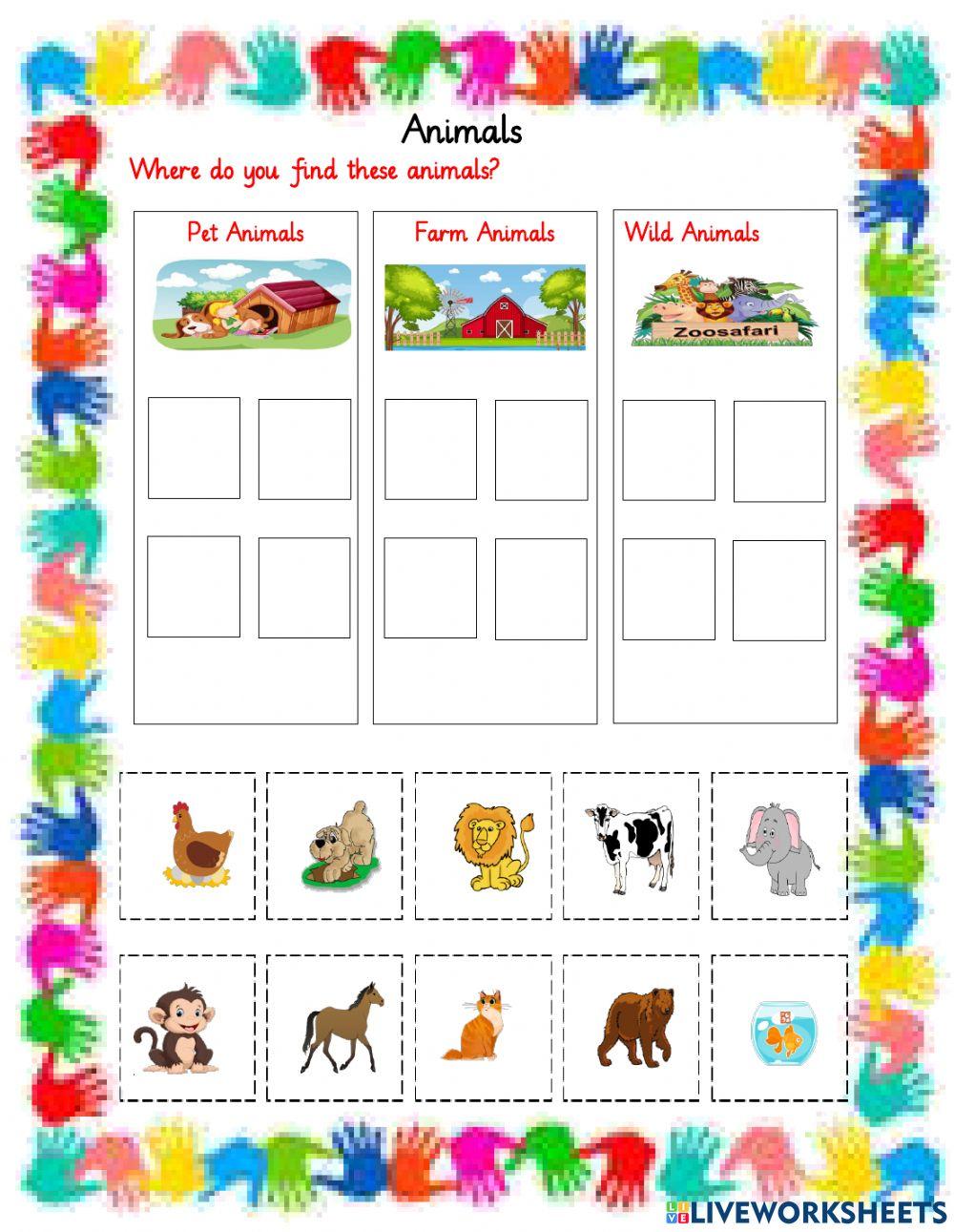 types of animals | Free Interactive Worksheets | 1028689