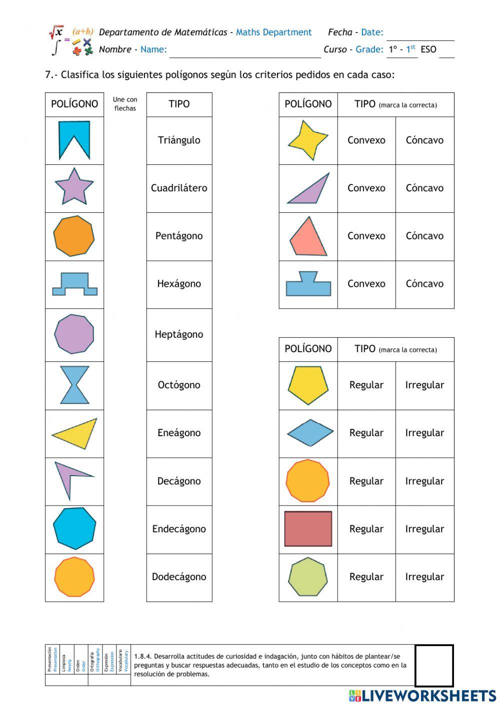 Geometría Elementos worksheet | Live Worksheets