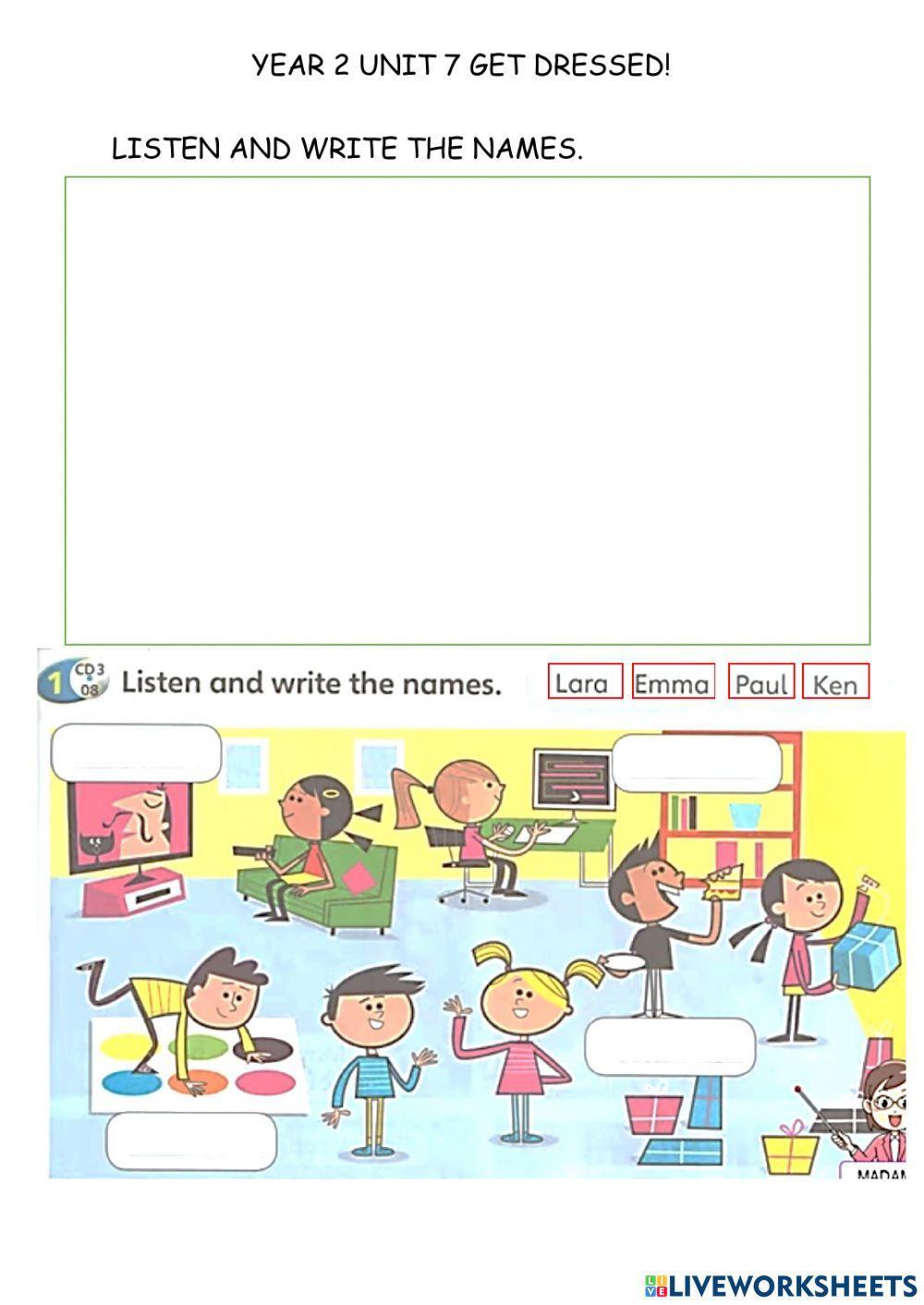 Year 2 unit 7 get dressed interactive worksheet | Live Worksheets