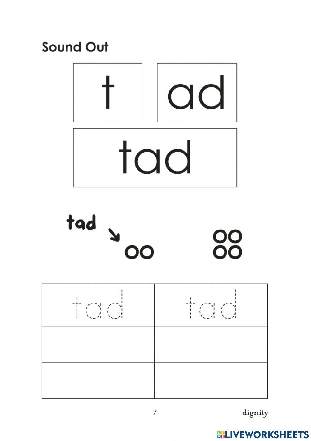 'ad' worksheet 1 worksheet | Live Worksheets