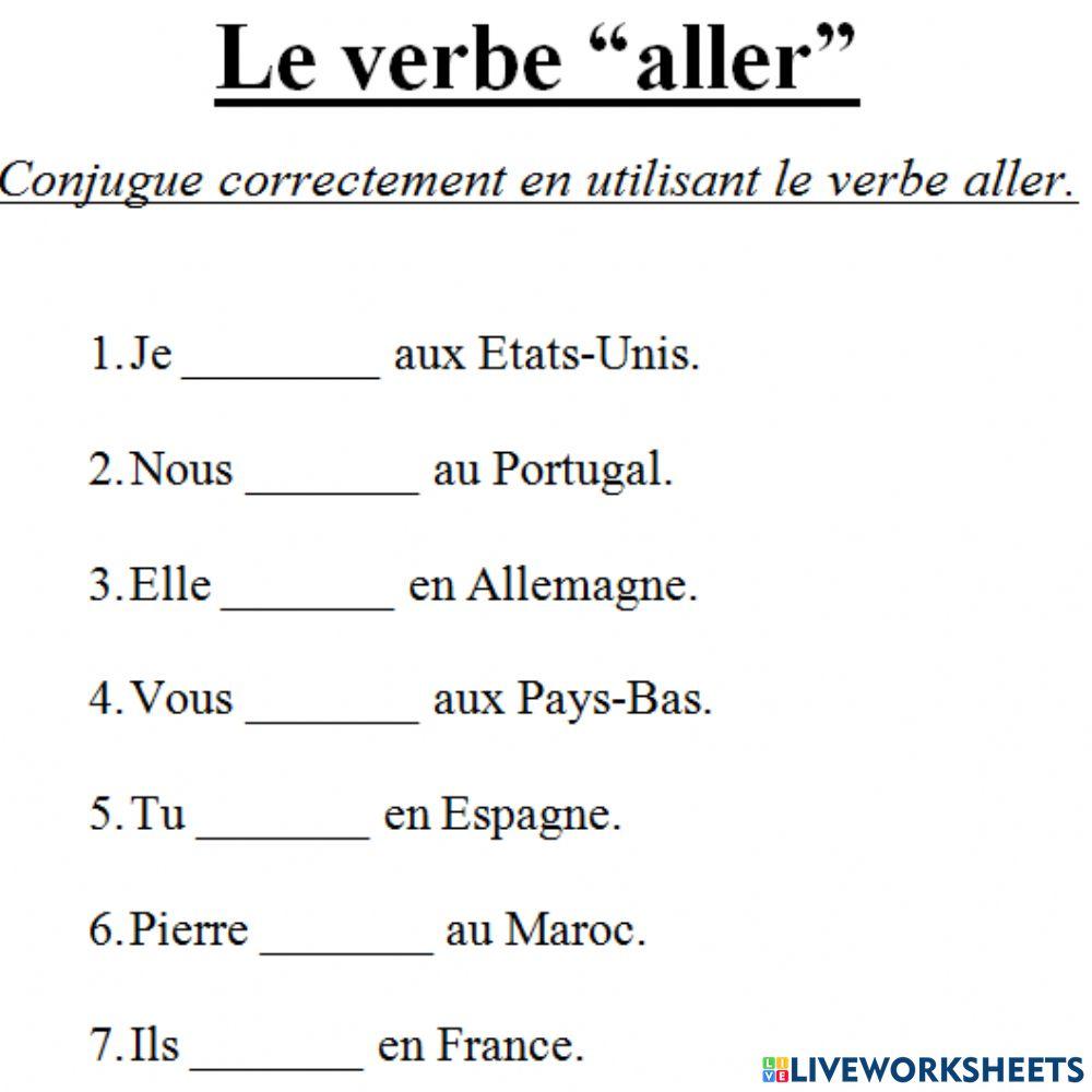 Test verbe aller (pays) 6604586 | Veronique