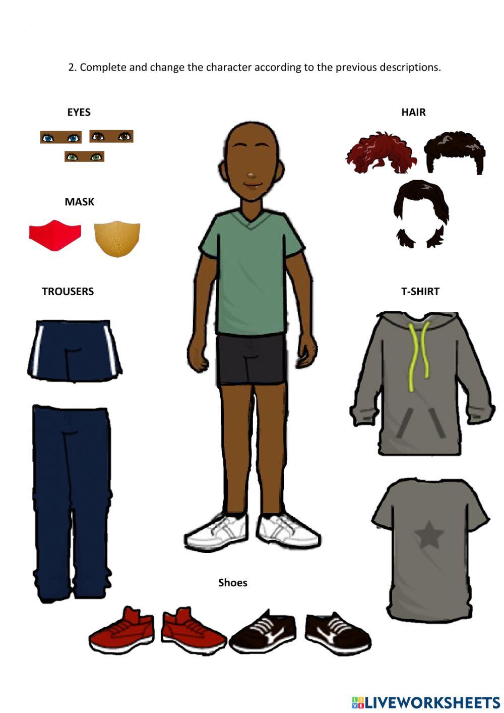 Complete the character worksheet | Live Worksheets