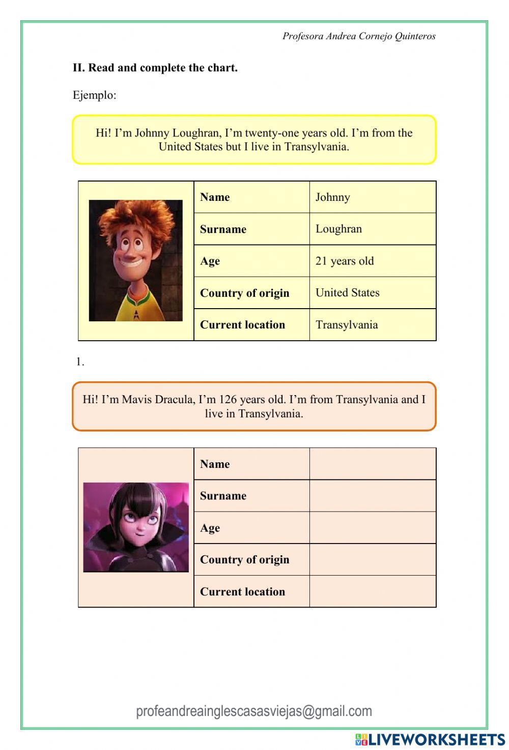 Personal inform… | Free Interactive Worksheets | 5005032