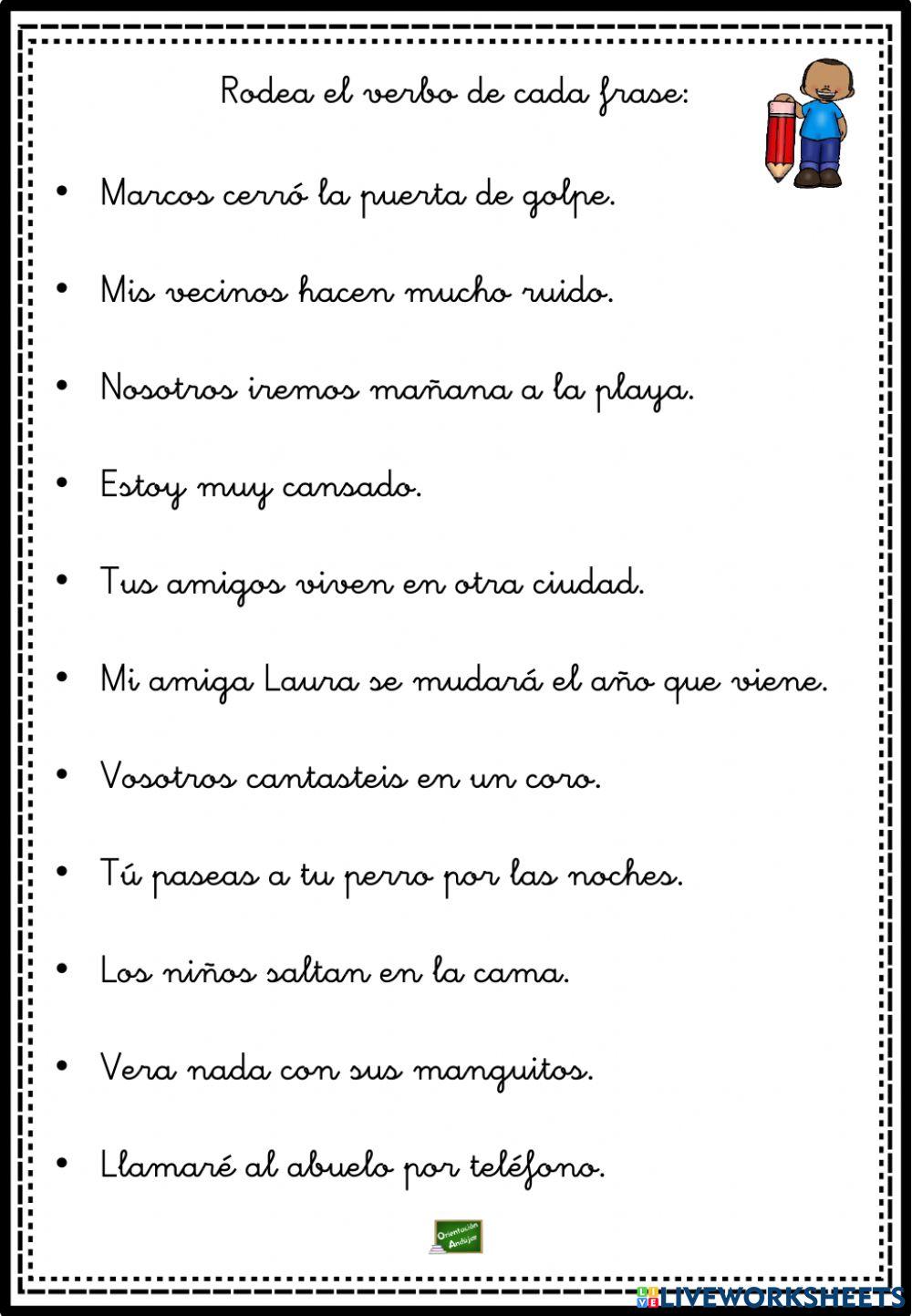 RODEA EL VERBO … | Free Interactive Worksheets | 5030304