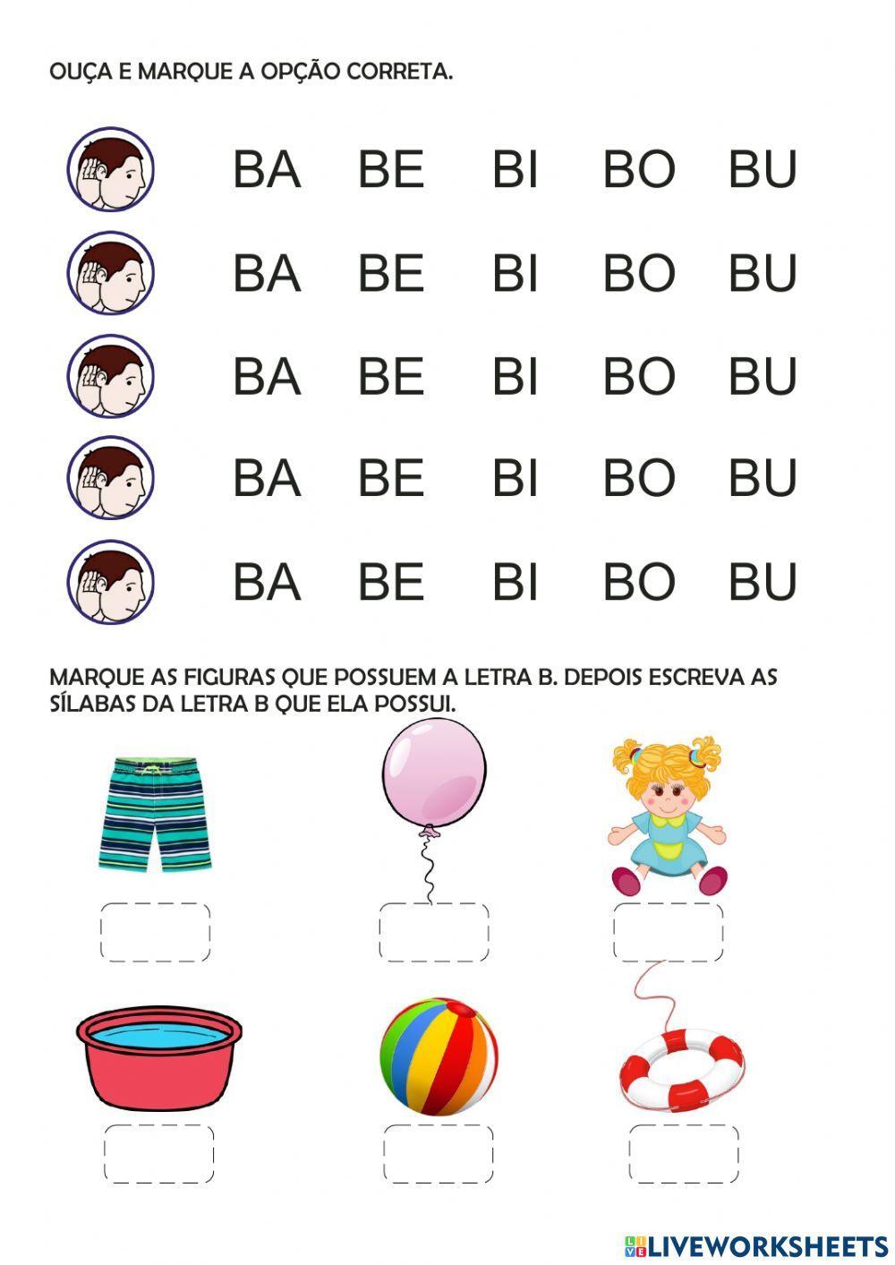 Letra b | Free Interactive Worksheets | 1029520