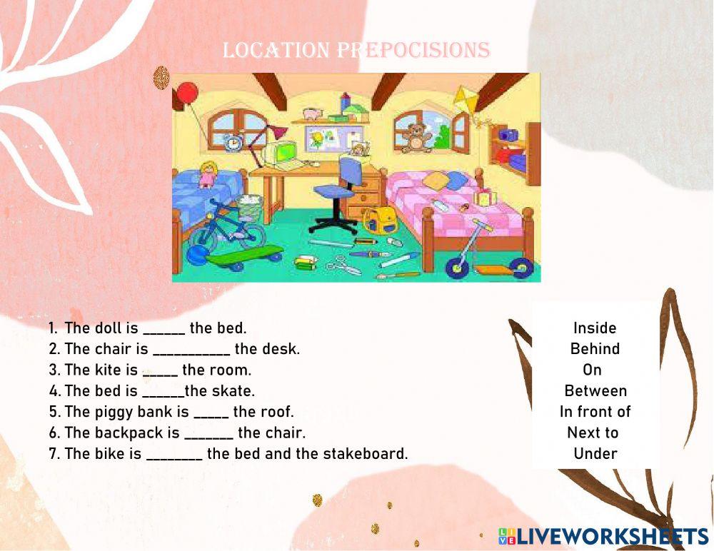 Location prepocisions worksheet | Live Worksheets