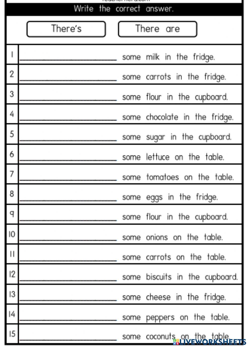 ENGLISH YEAR 3 MODULE 6 THERE IS THERE ARE FILL IN THE