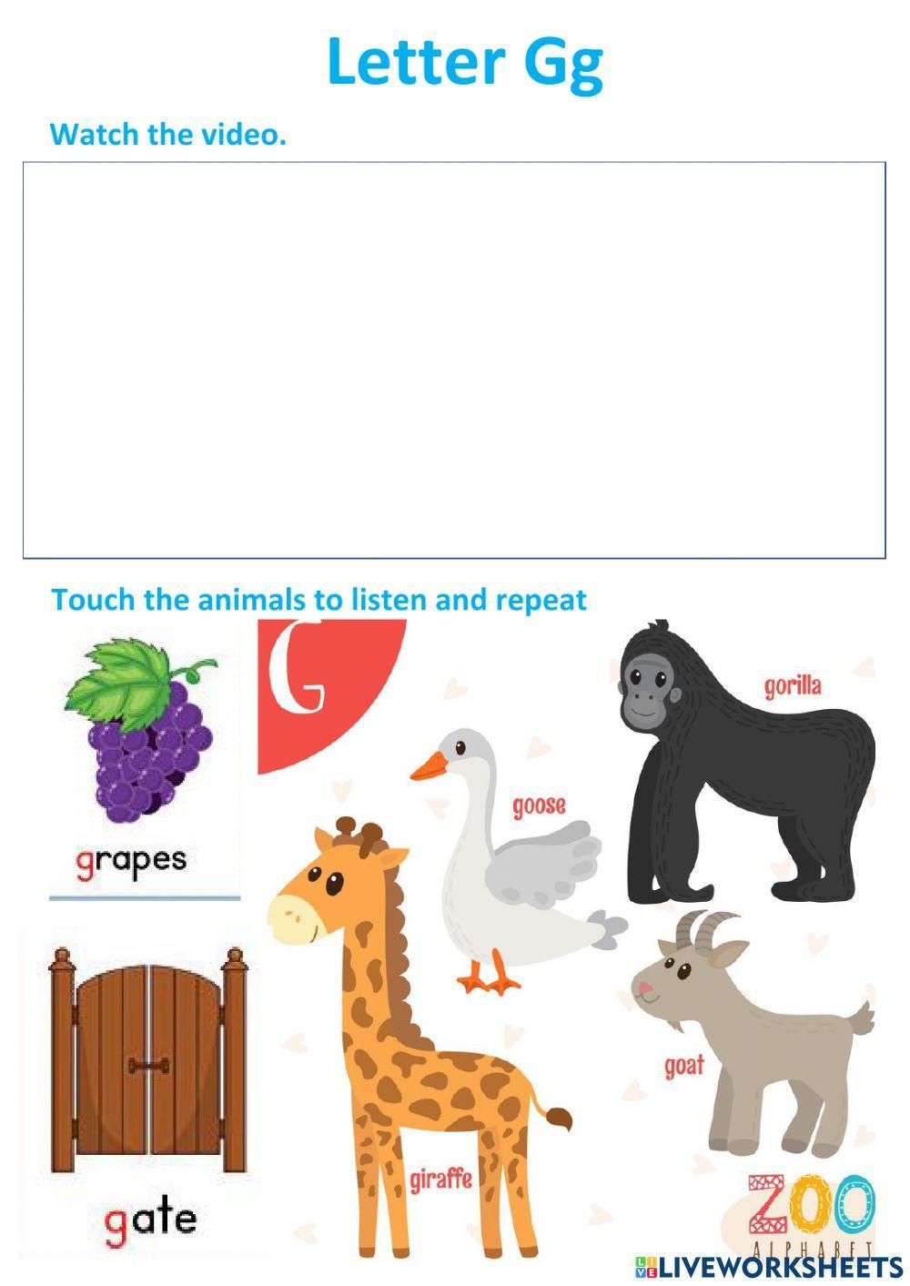 1031073 | Letter g | MissEscobar | LiveWorksheets