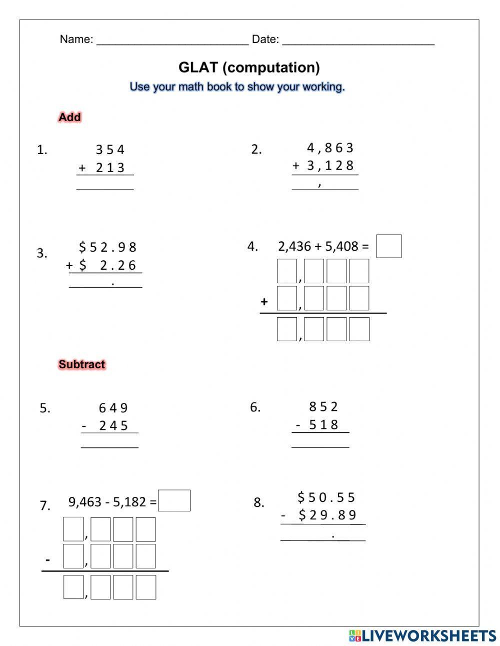 1030691 | GLAT (computation) | Ms. Gierszewski 1030691 | GLAT (computation) | Ms. Gierszewski