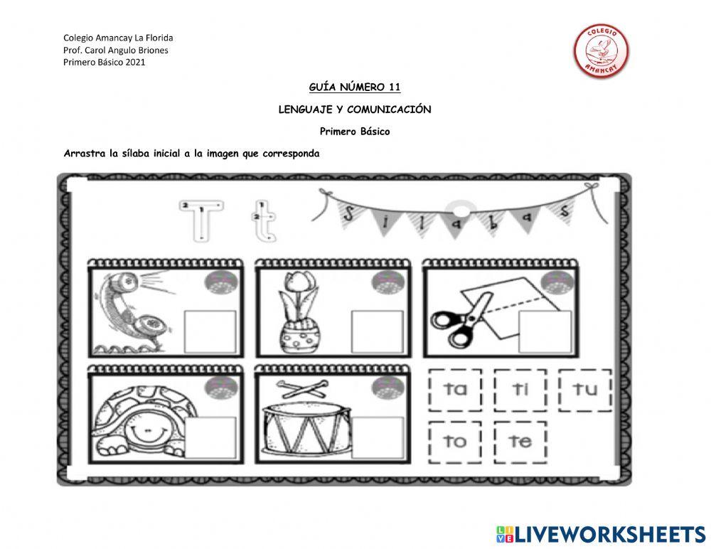 Letra T interactive worksheet for primero básico | Live Worksheets