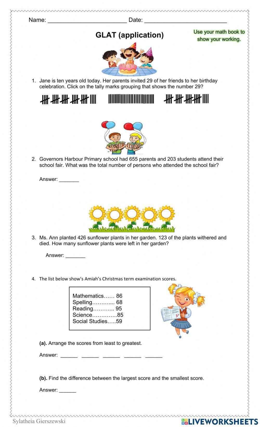 GLAT (applicati… | Free Interactive Worksheets | 1030977