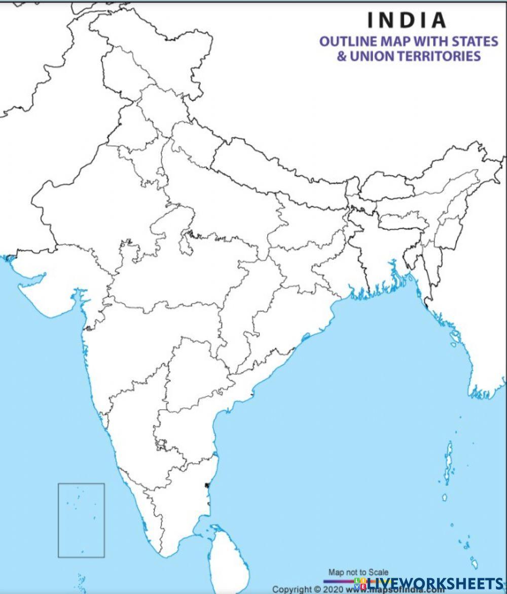 Map Of India Worksheet