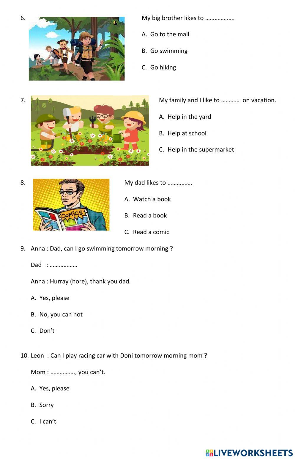 1031133 | Vacation activity class 2 chapter 9 &nia