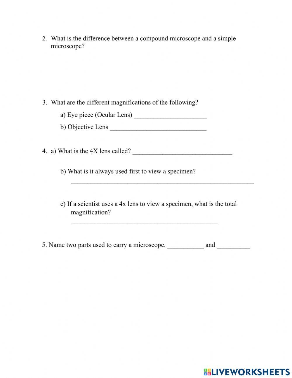 microscope parts test questions