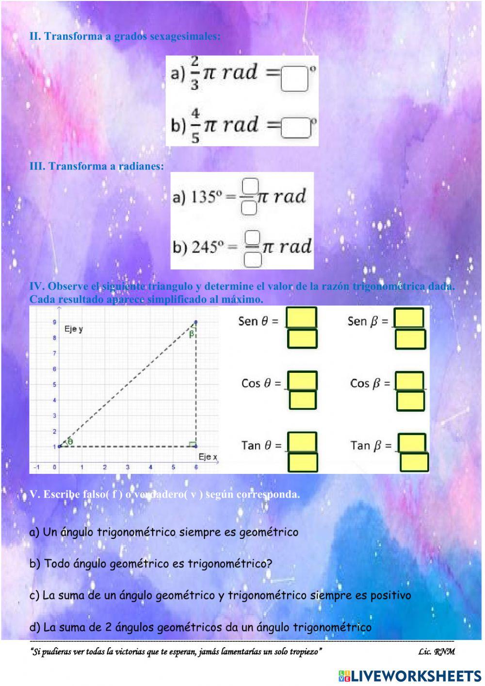 Examen de trigo… | Free Interactive Worksheets | 1031363
