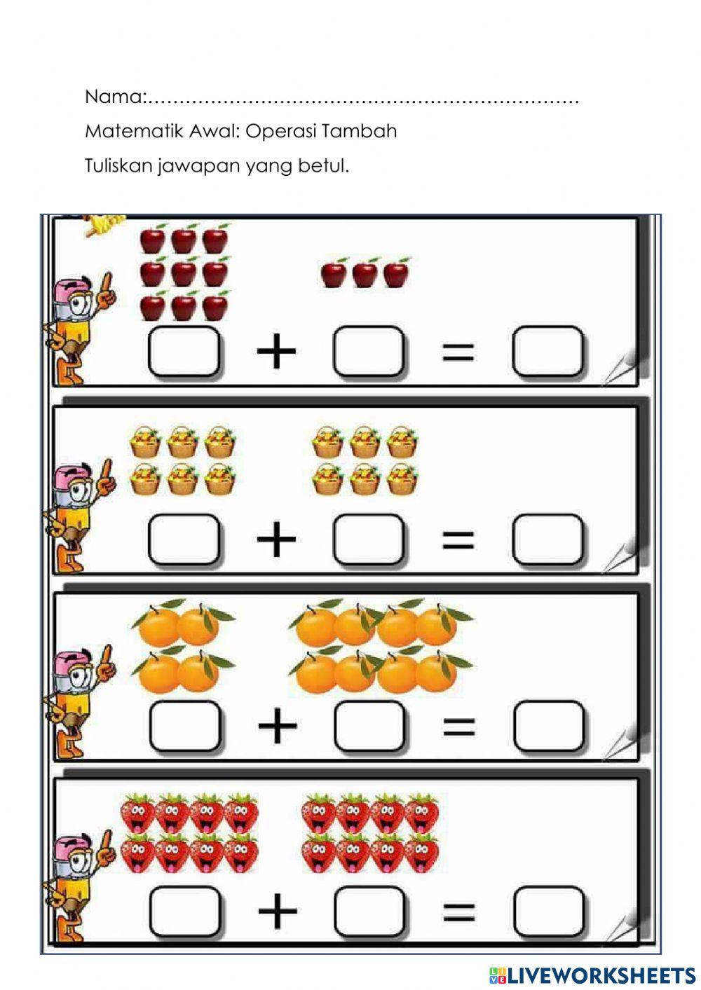 Matematik Awal … | Free Interactive Worksheets | 1031366