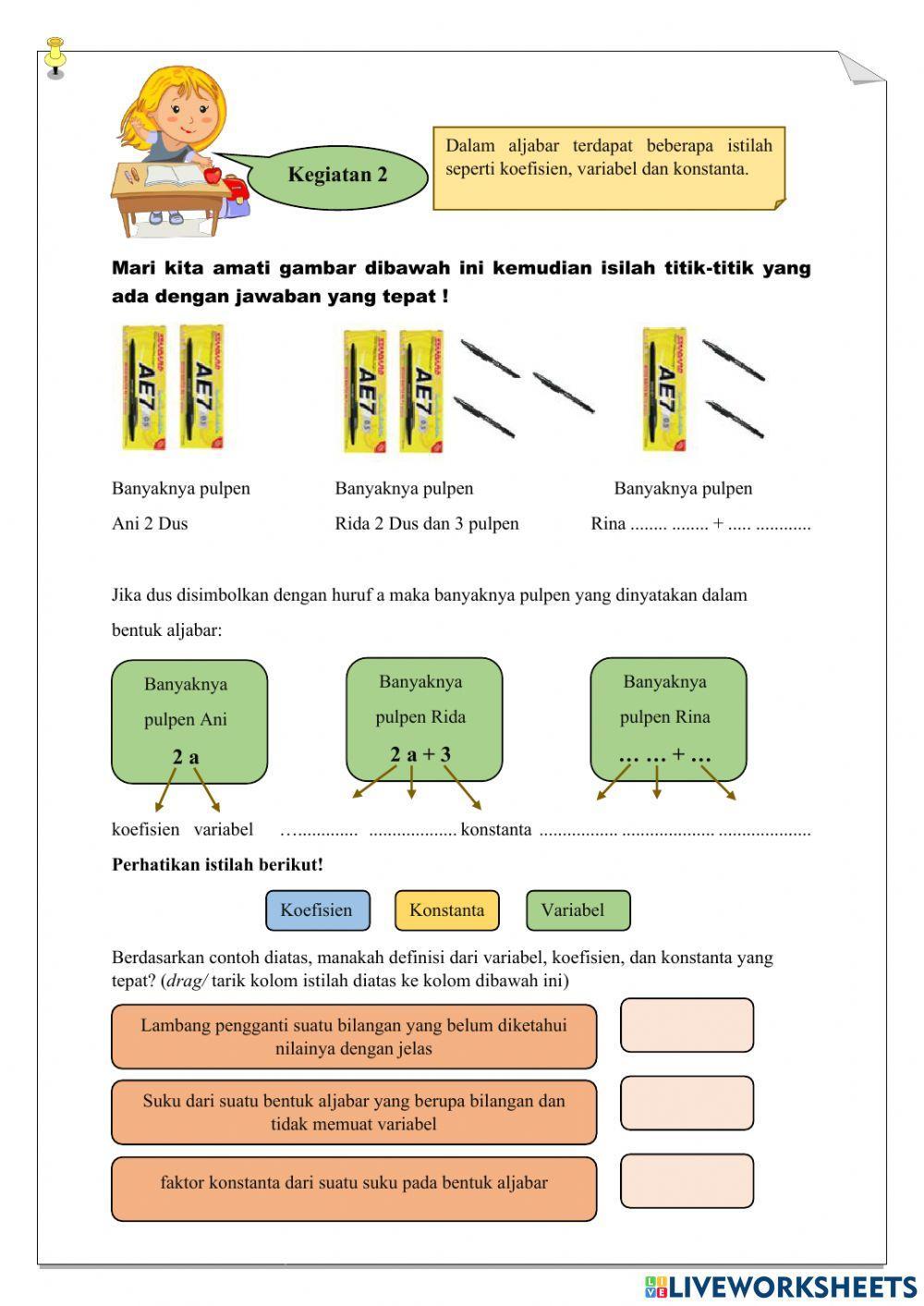 LKS Aljabar Kel… | Free Interactive Worksheets | 1031582