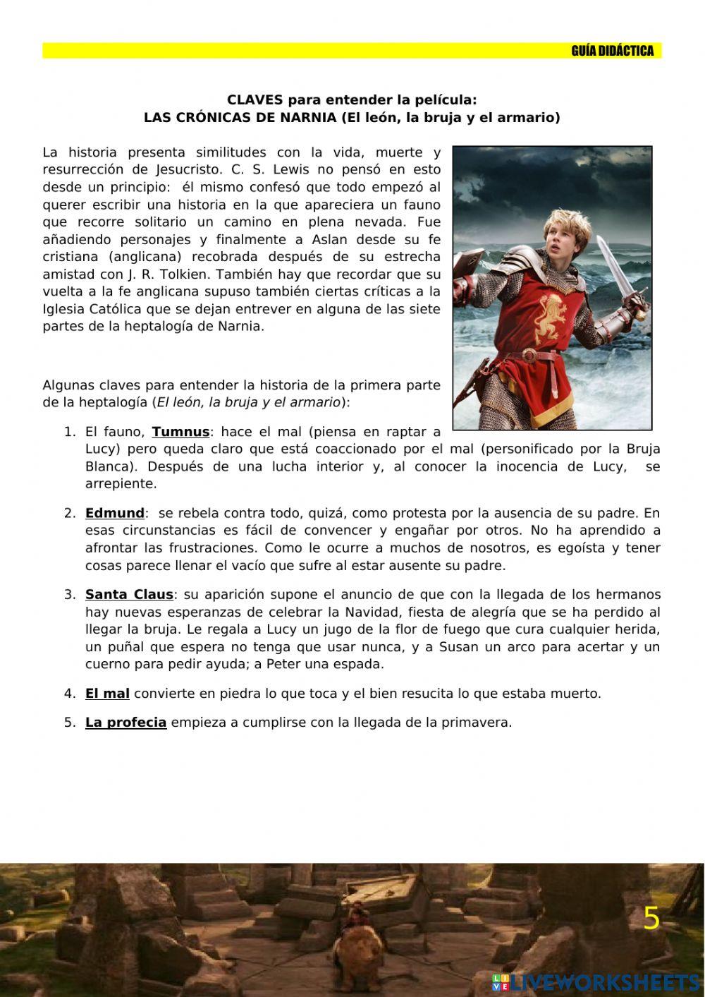 Narnia interactive worksheet | Live Worksheets