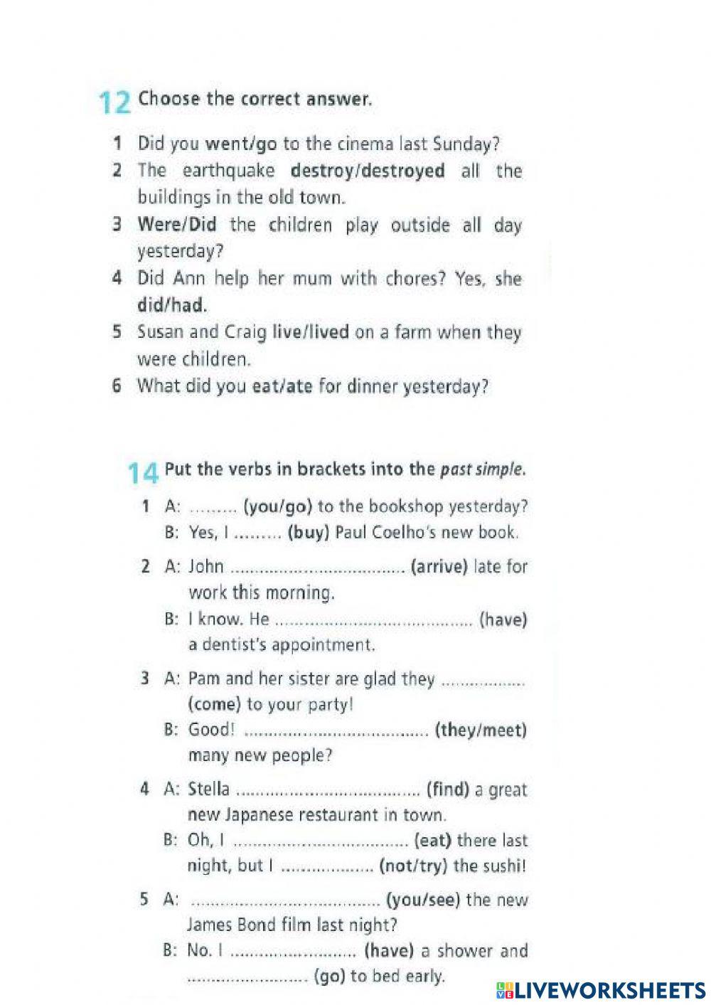 6606355 | Prime Time 1 Module 5-Past Simple WB | Sandra