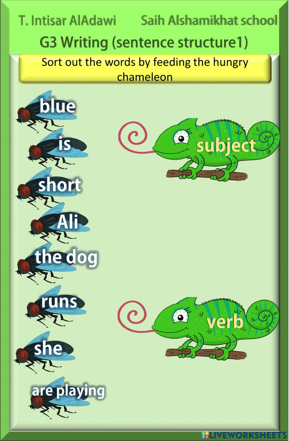 Writing-sentenc… | Free Interactive Worksheets | 1038319