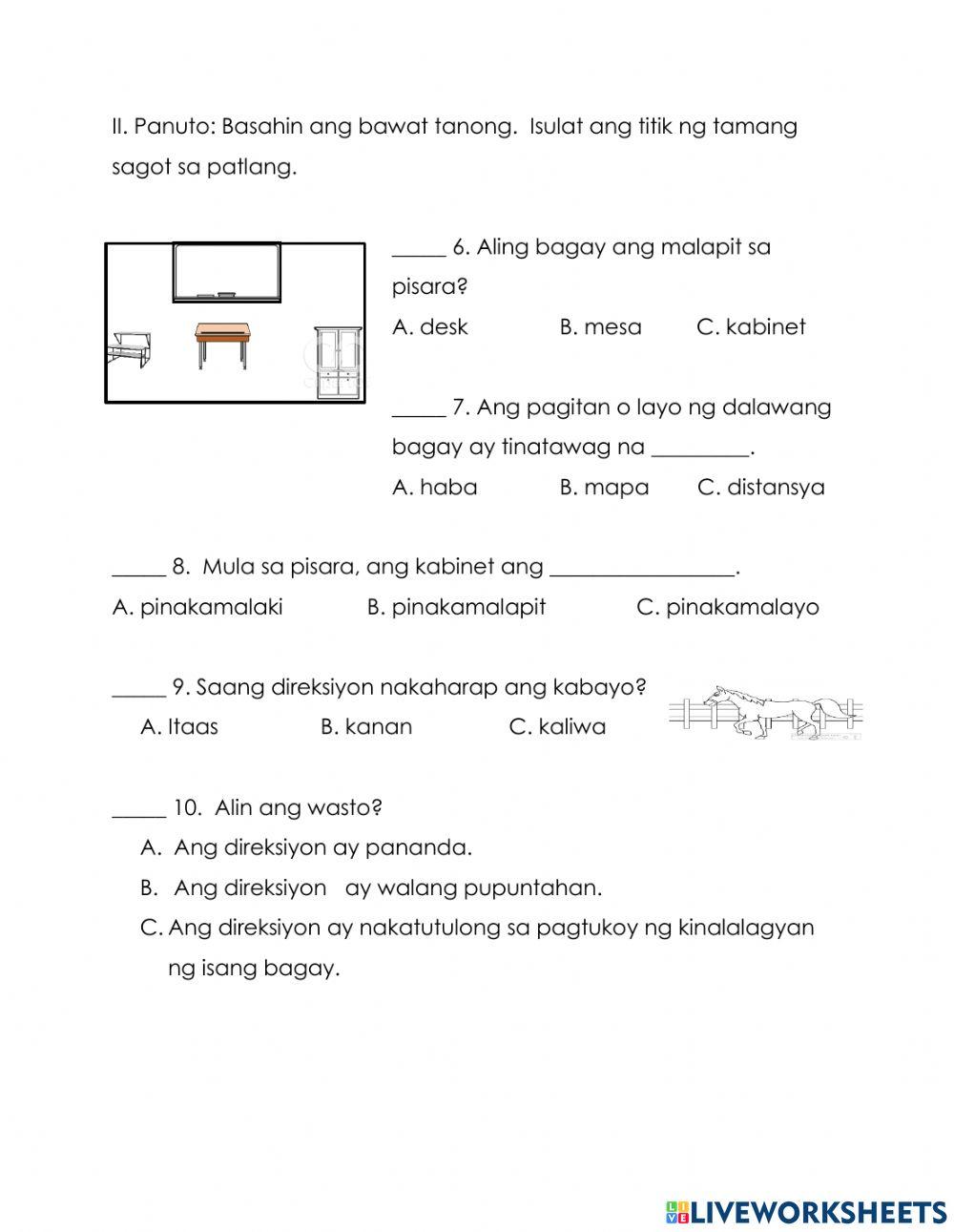 A.p wt 4th qtr-1 worksheet | Live Worksheets