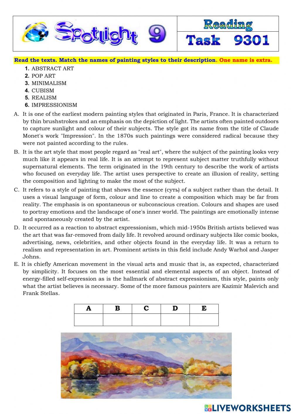 Spotlight 9 Task 9301 worksheet | Live Worksheets