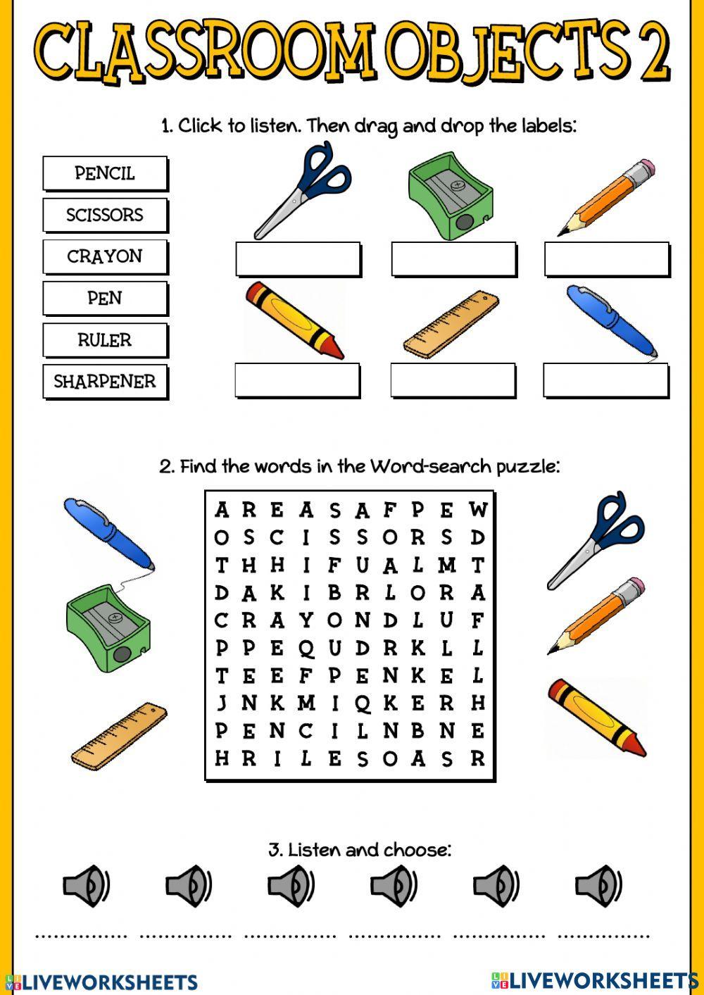 WORD SEARCH SCHOOL OBJECTS 2550 | Martina Provenzano
