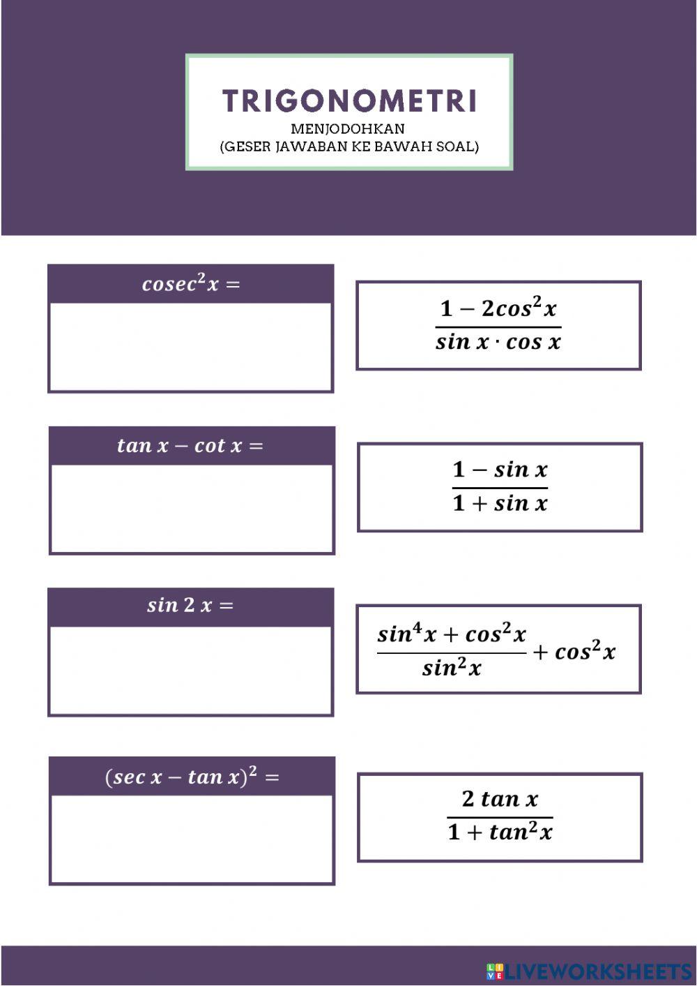 Identitas Trigo… | Free Interactive Worksheets | 1032562