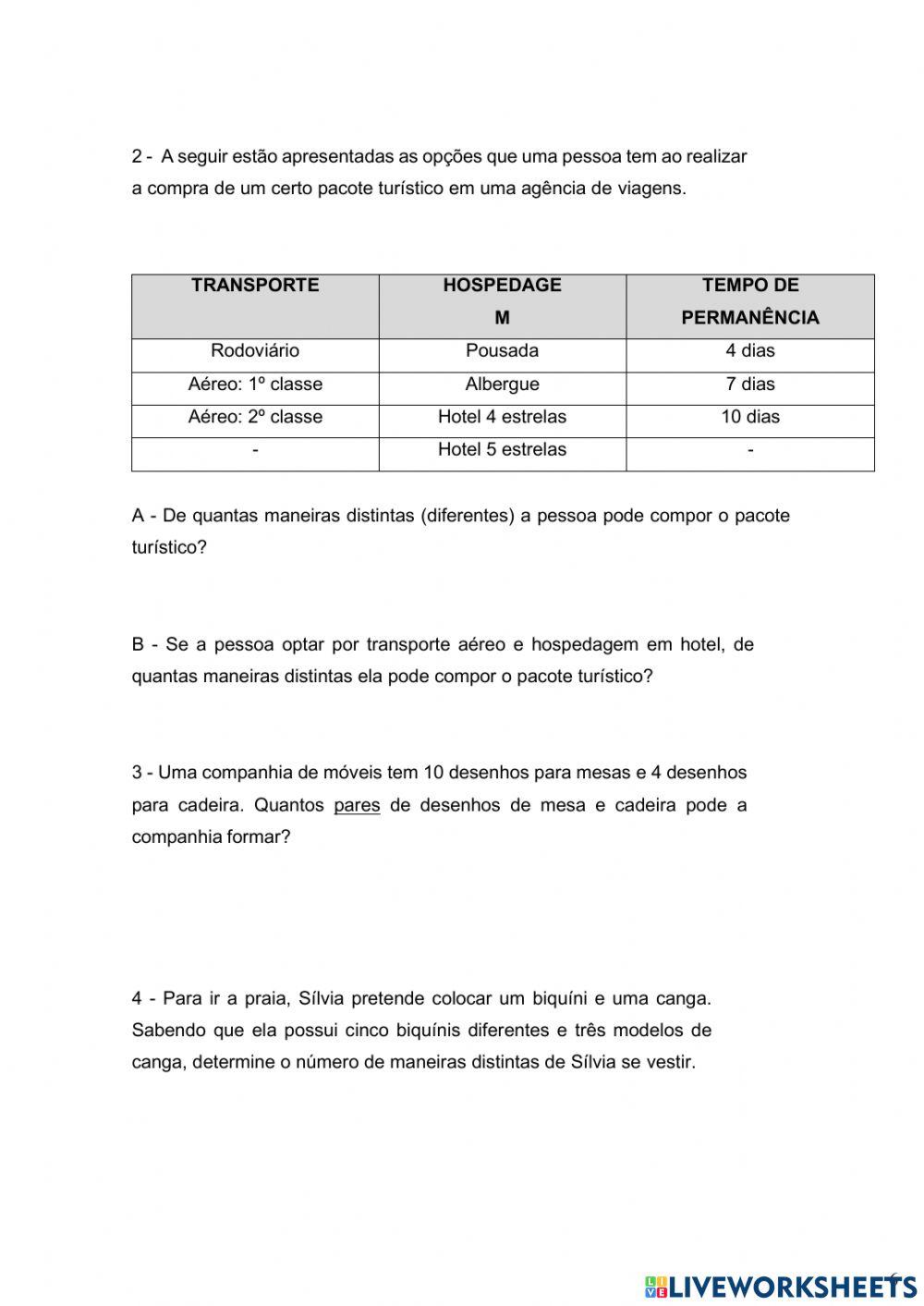 Fatorial activity | Live Worksheets