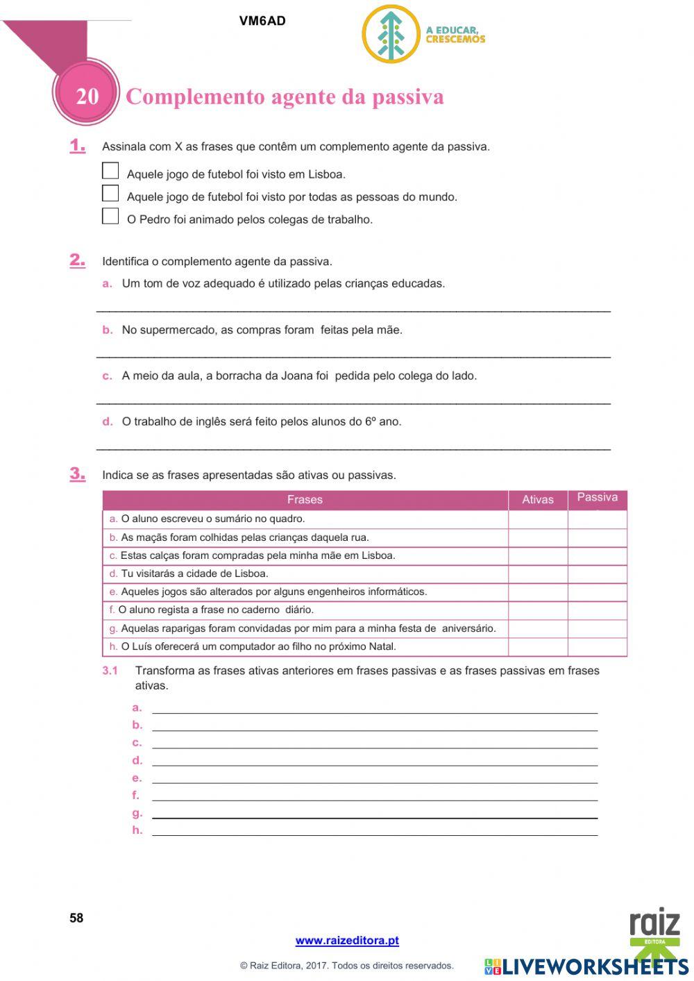 Complemento age… | Free Interactive Worksheets | 5032367