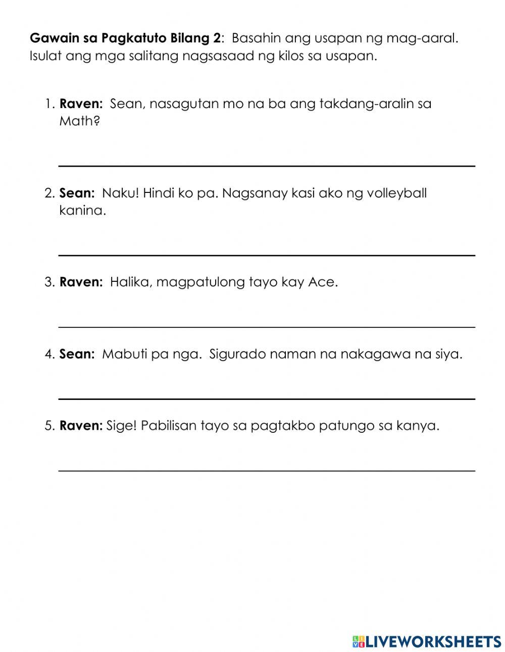 1033512 | Filipino 4th Quarter-Week 2 | irmabongo