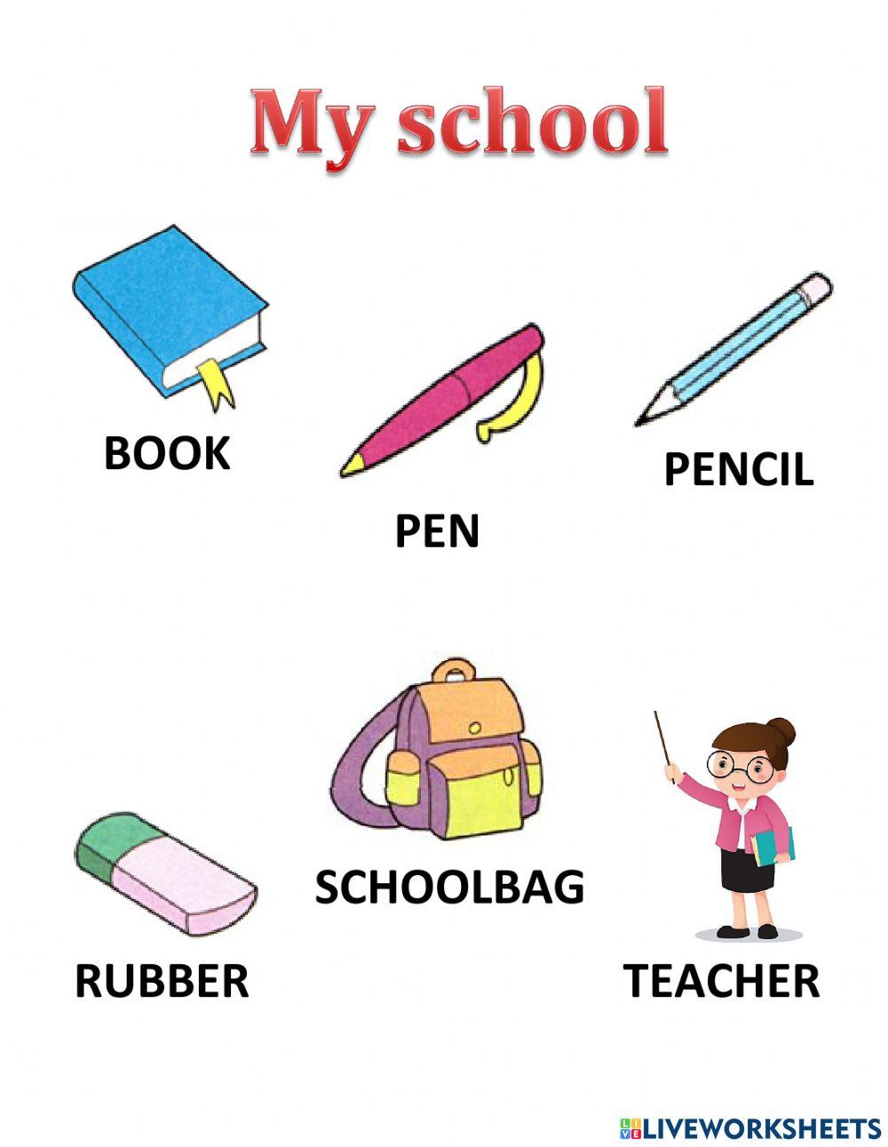 School vocabulary English as a Second Language (ESL) worksheet | Live ...