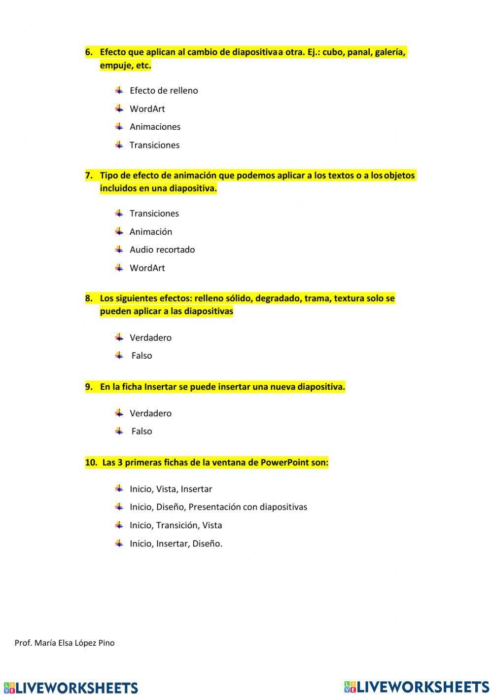 Examen de power… | Free Interactive Worksheets | 1034170