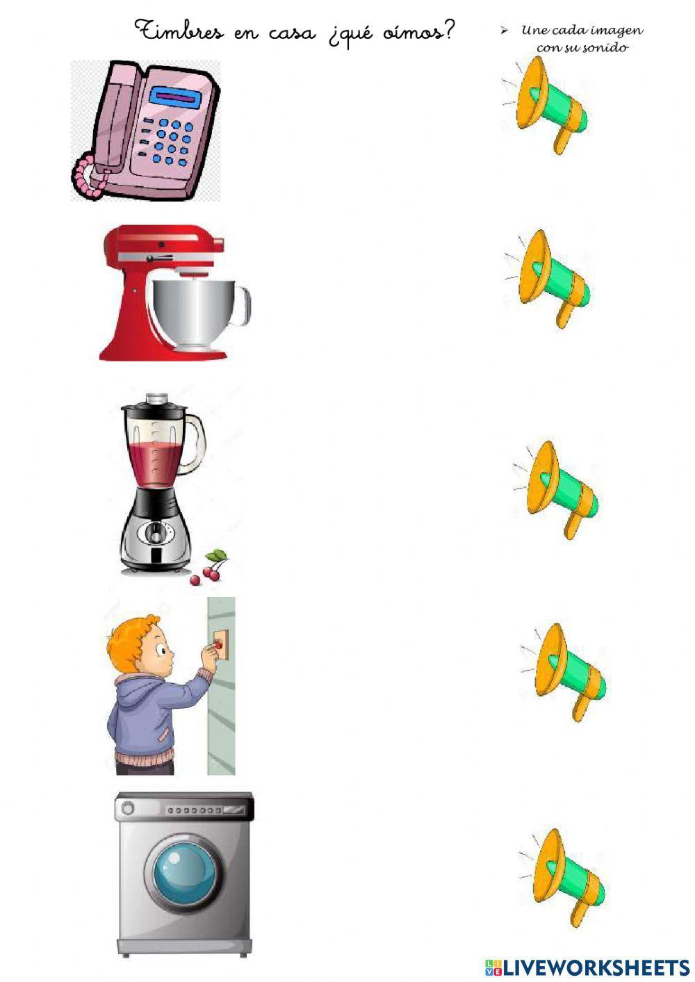 Timbres en casa | Free Interactive Worksheets | 1035146