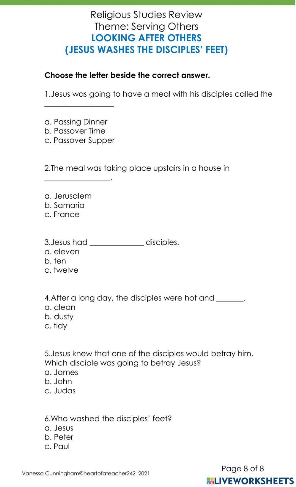 Serving Others interactive activity | Live Worksheets