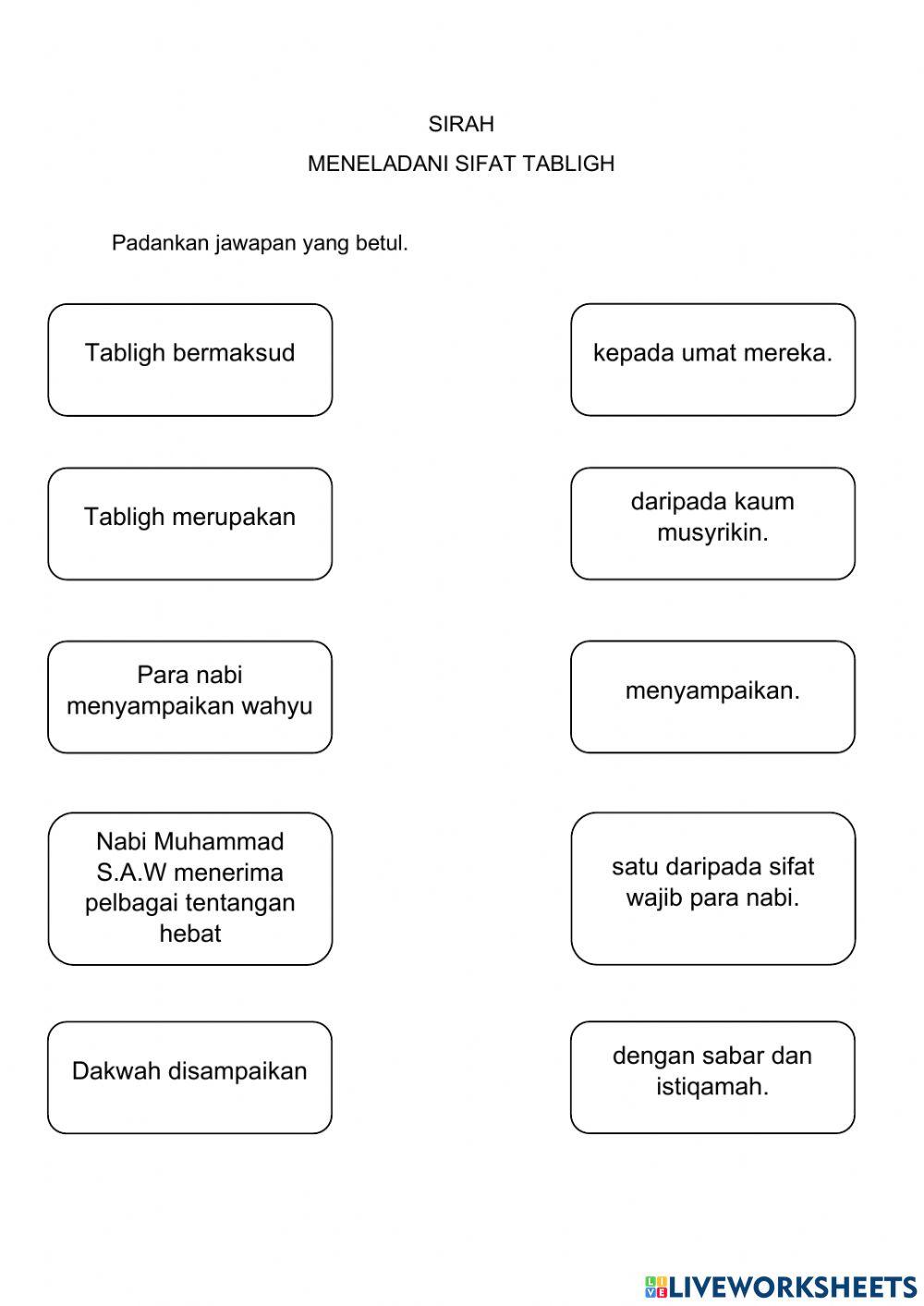 Meneladani sifa… | Free Interactive Worksheets | 1035352