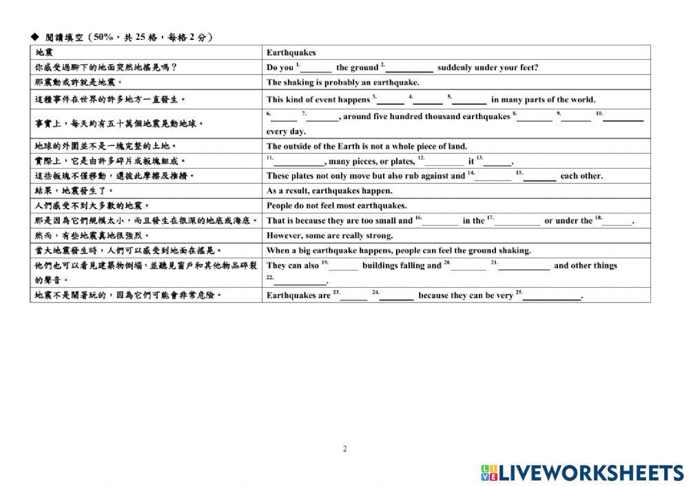 L5 Dialogue - Reading fill in the blanks online exercise for | Live ...