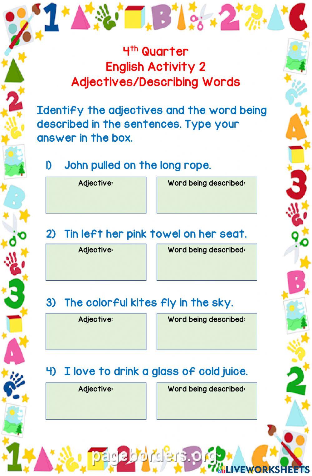 English Activity 2 interactive worksheet | Live Worksheets