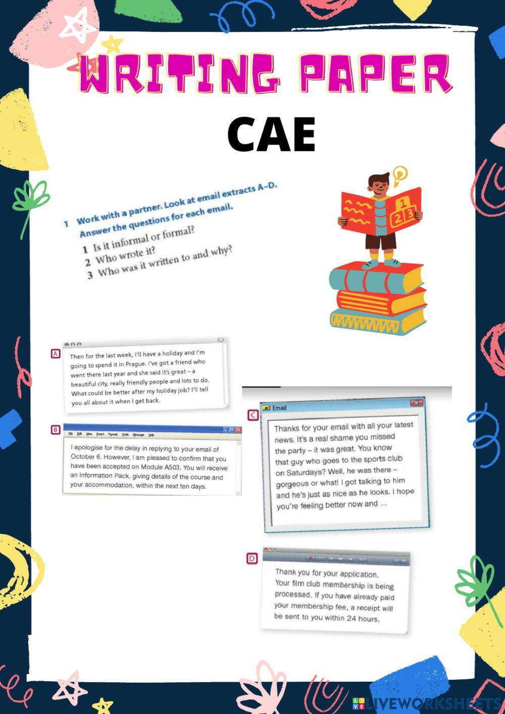 Writing paper 1 worksheet | Live Worksheets