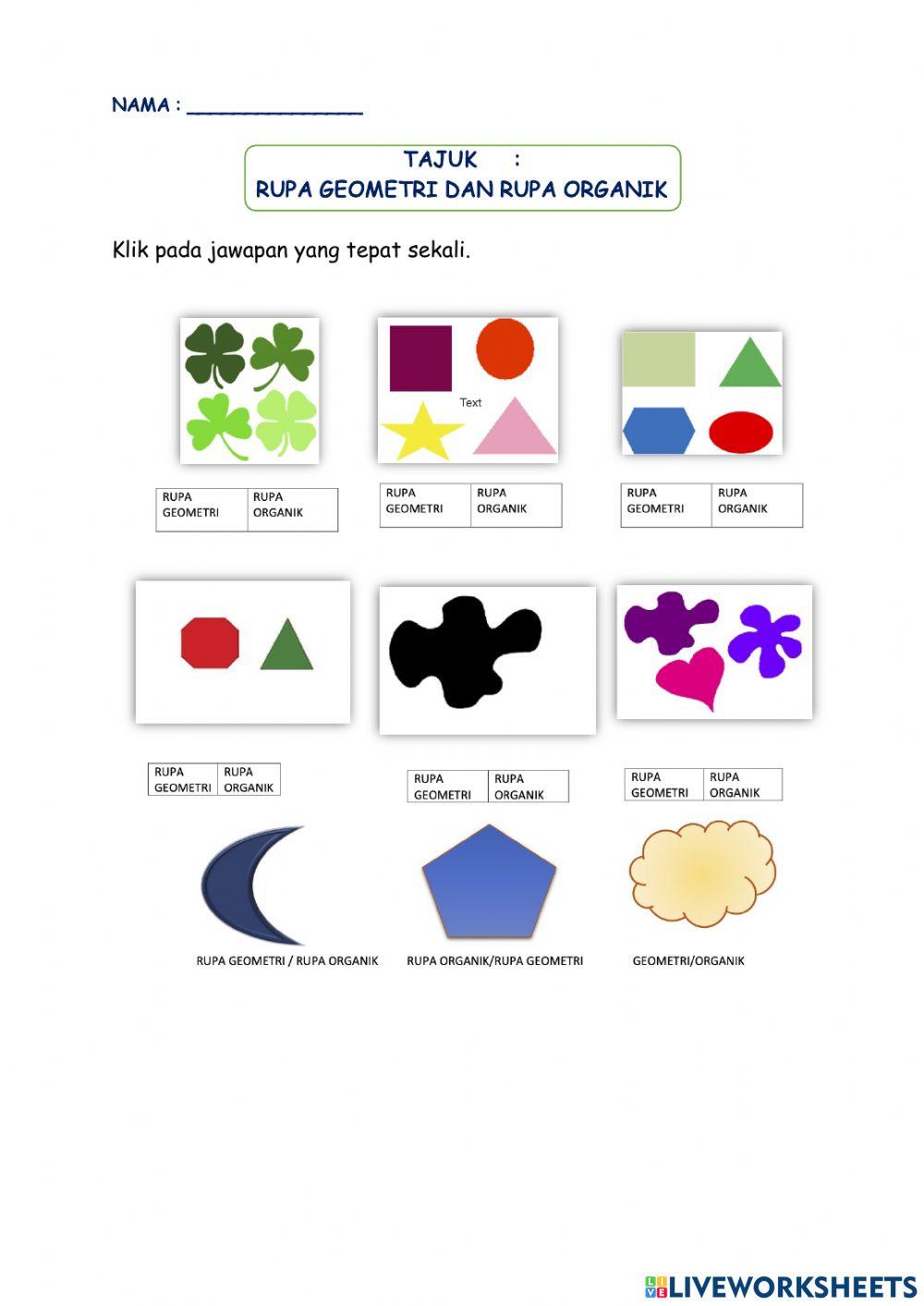 Rupa Geometri d… | Free Interactive Worksheets | 6608924