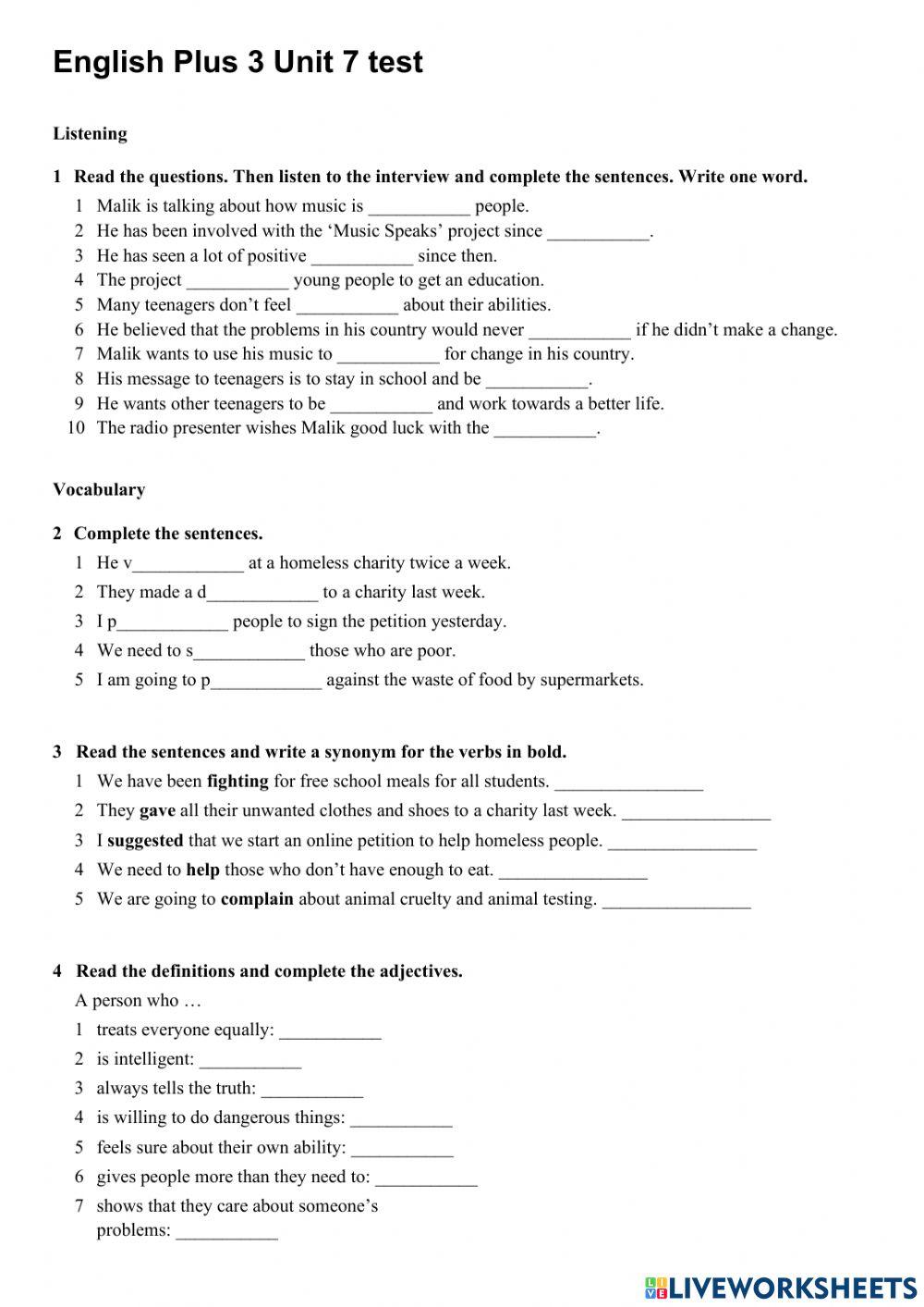 English Plus 3 … | Free Interactive Worksheets | 6608929