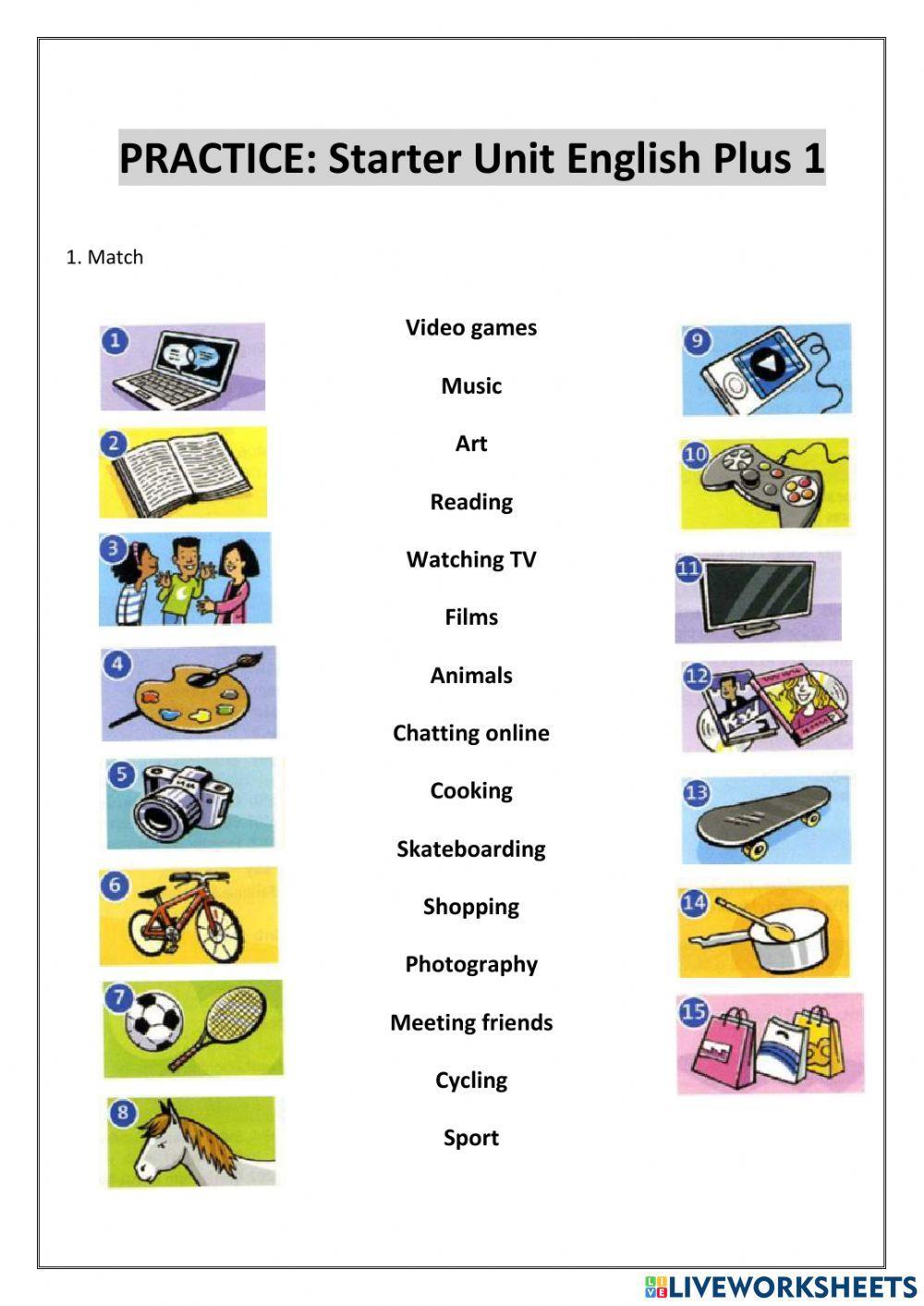 1036654 | Starter unit part 1 | florfip | LiveWorksheets