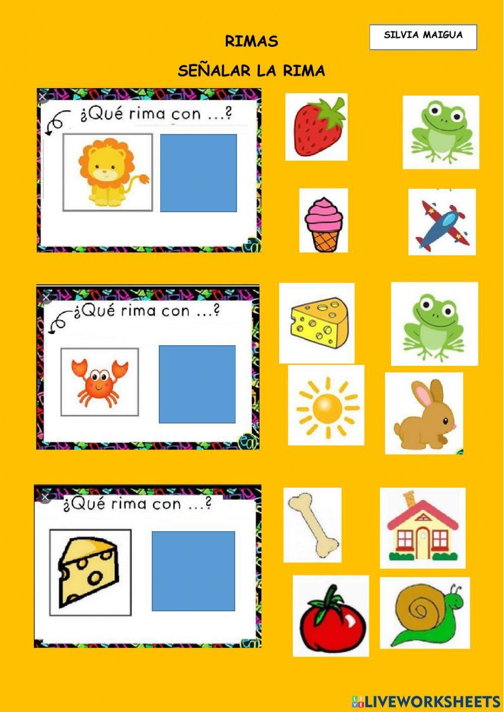 Rimas online exercise for ELEMENTAL | Live Worksheets