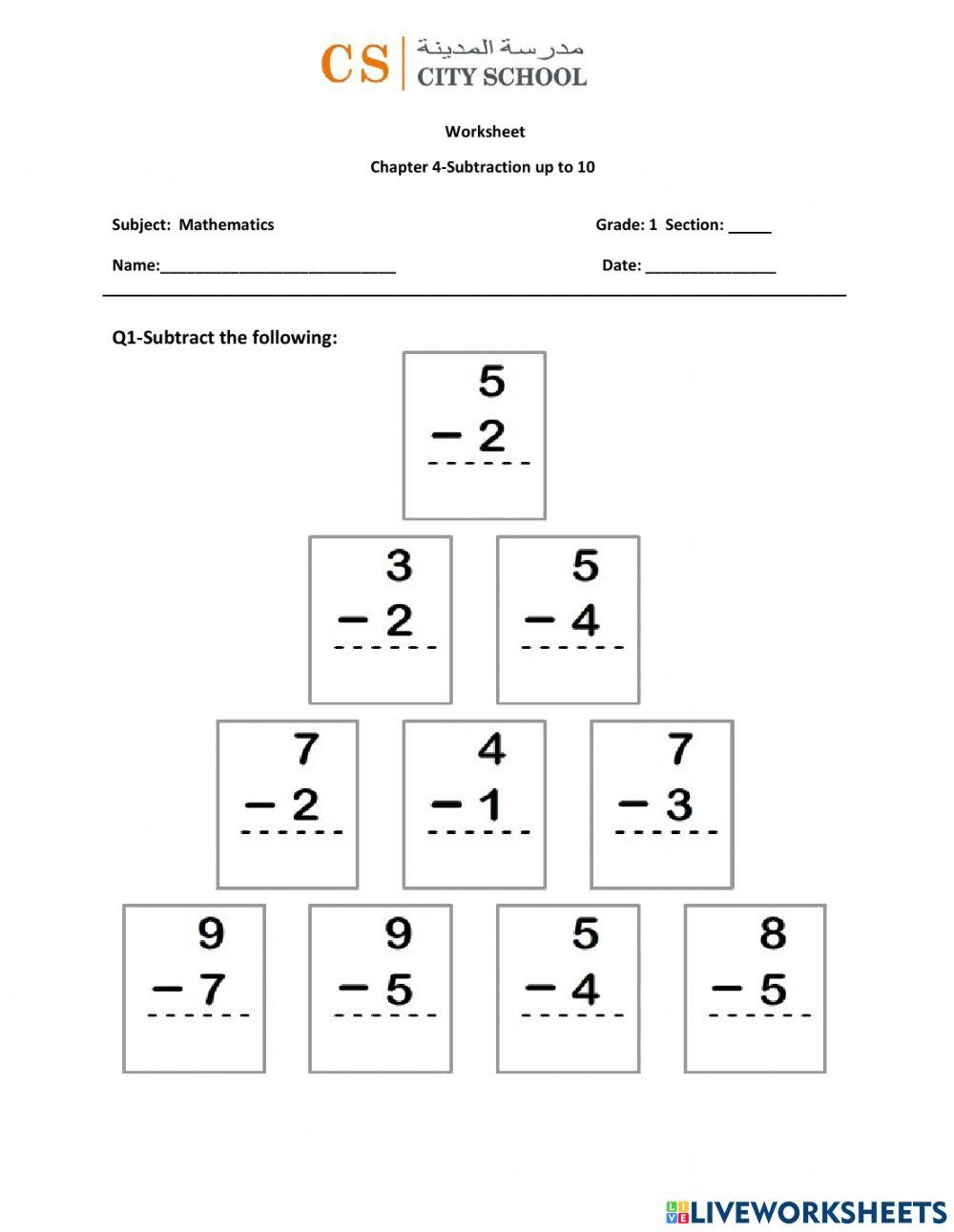 SUBTRACTION STORIES AND PRACTICE QUESTIONS online exercise for | Live ...