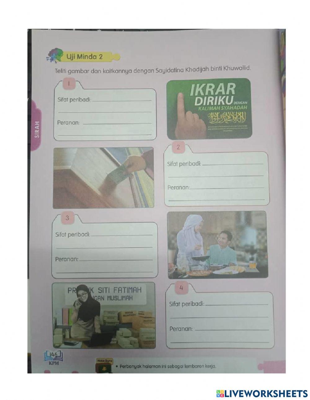 Contoh peribadi… | Free Interactive Worksheets | 1037199