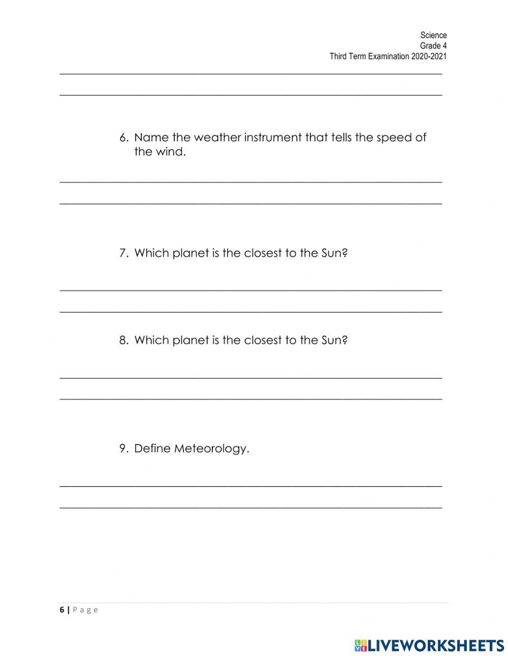 Sq interactive worksheet | Live Worksheets