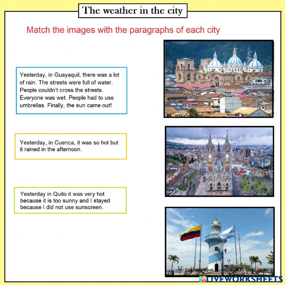 The weather in the city worksheet | Live Worksheets