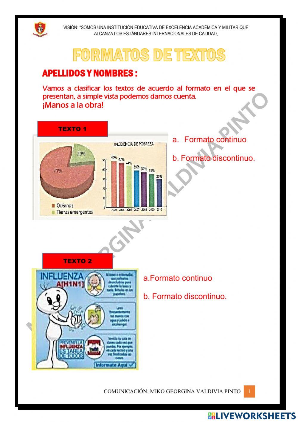 FORMATOS DE TEXTOS 3047643 | Miko Georgina Valdivia Pinto
