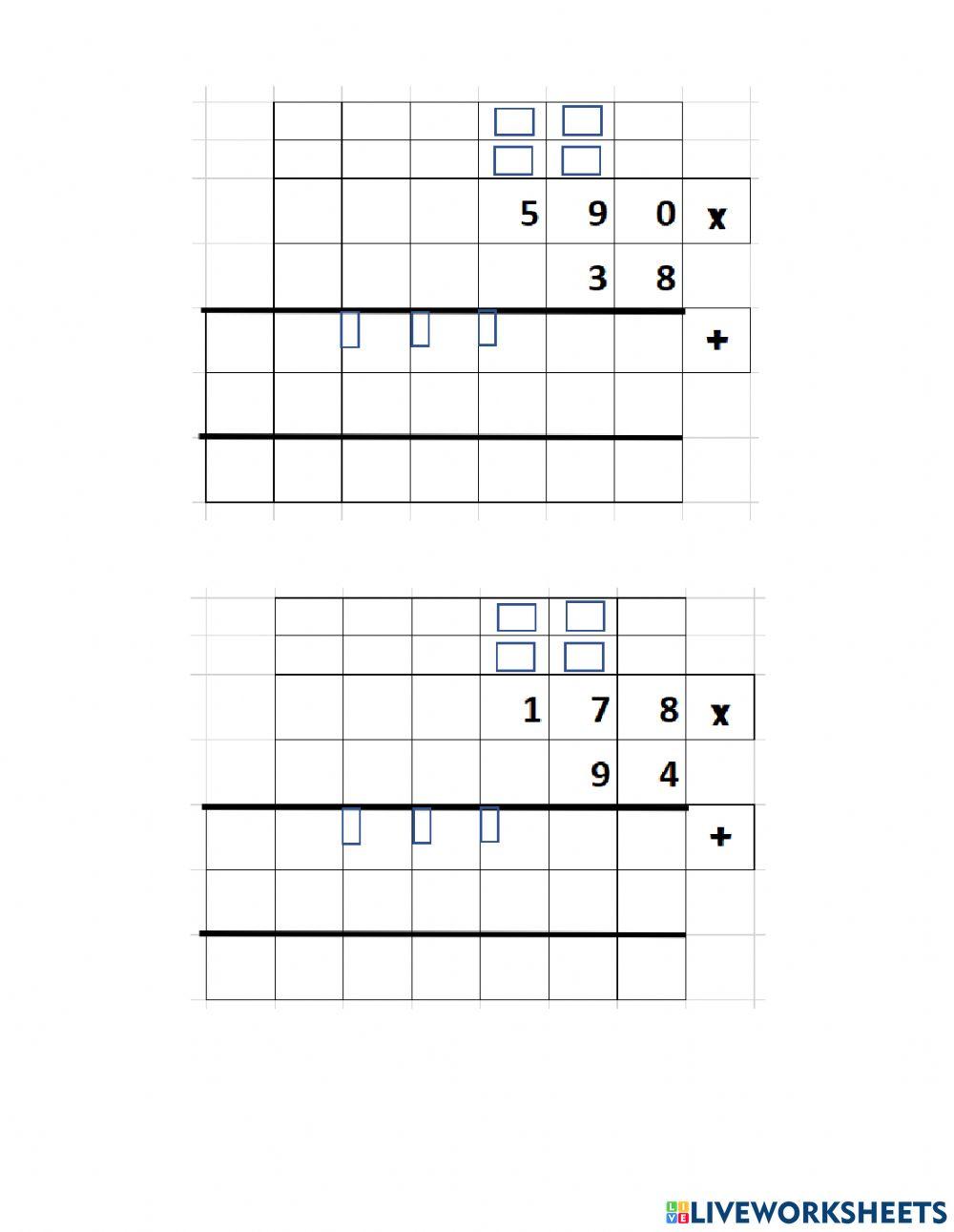 Multiplicacion 2 cifras interactive worksheet | Live Worksheets